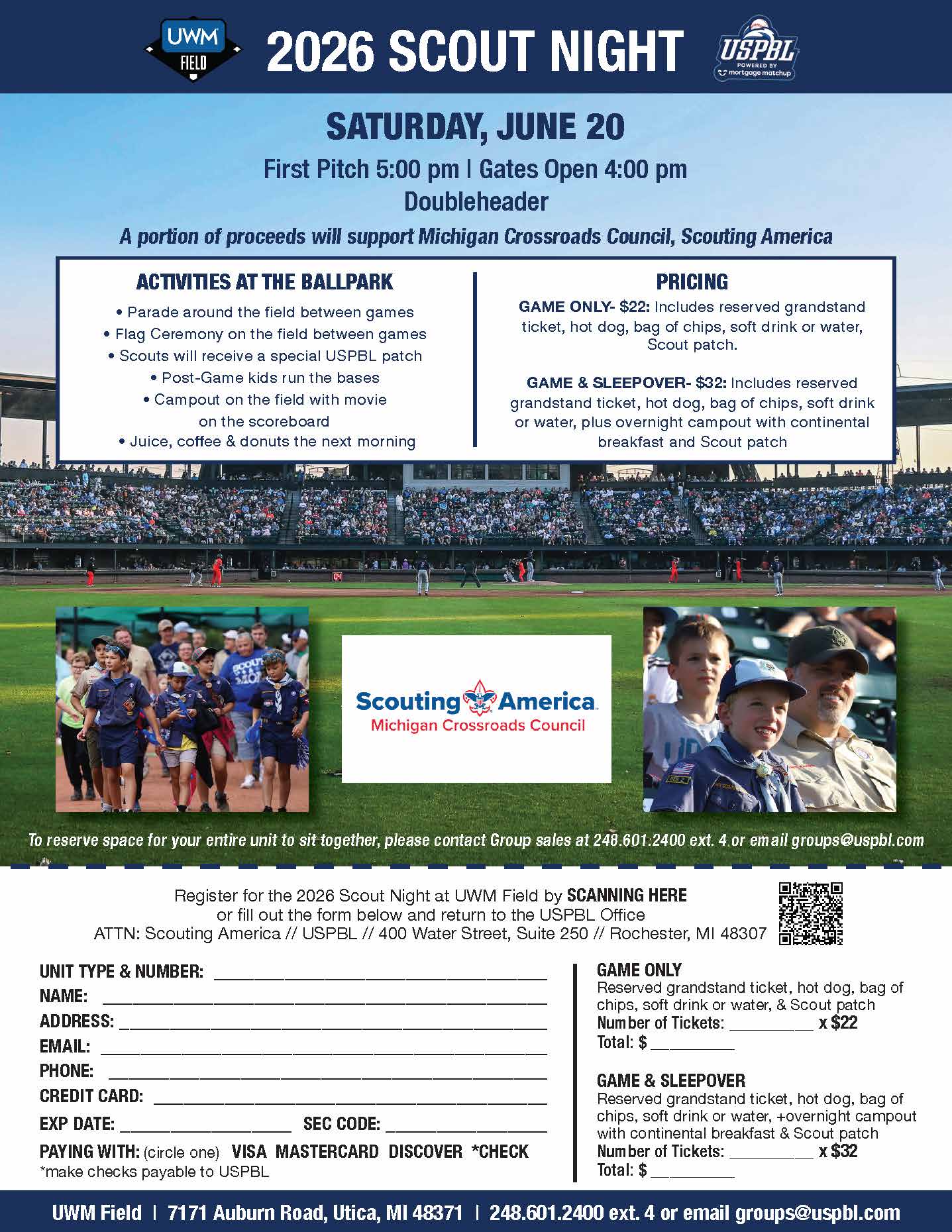 Scout Night - USPBL powered by Mortgage Matchup